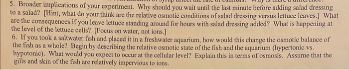 Solved 5. Broader implications of your experiment. Why | Chegg.com