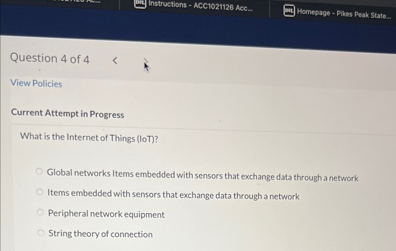 Solved Question 4 ﻿of 4View PoliciesCurrent Attempt in | Chegg.com