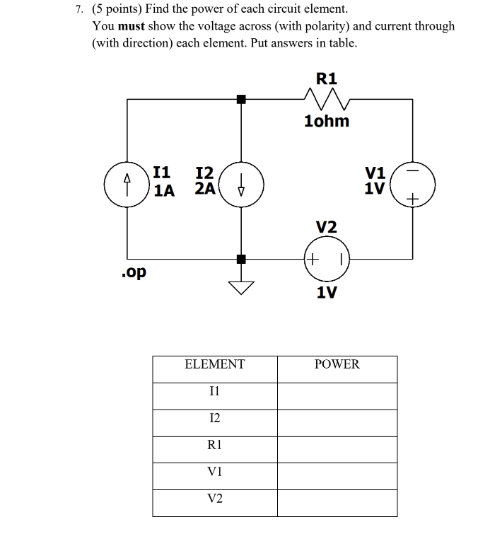 Solved (5 ﻿points) ﻿Find the power of each circuit | Chegg.com