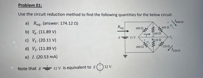 Solved Use the circuit reduction method to find the | Chegg.com