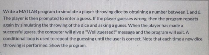 Solved Write A Matlab Program To Simulate A Player Throwing