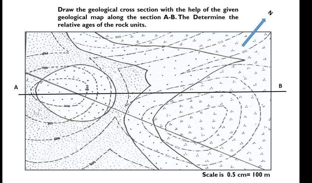 Solved Draw the geological cross section with the help of | Chegg.com