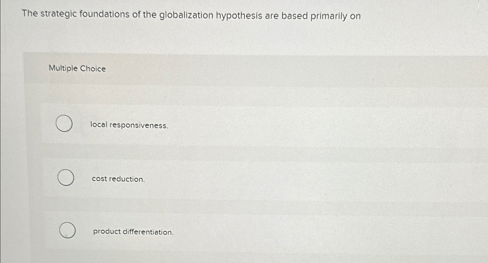 Solved The strategic foundations of the globalization | Chegg.com