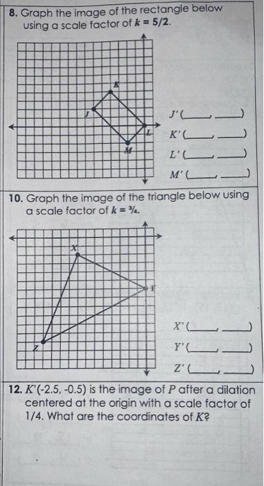 Solved 8. Graph the image of the rectangle below using a | Chegg.com