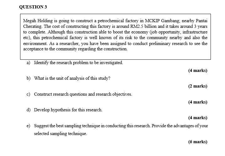 Solved QUESTION 3Megah Holding is going to construct a | Chegg.com