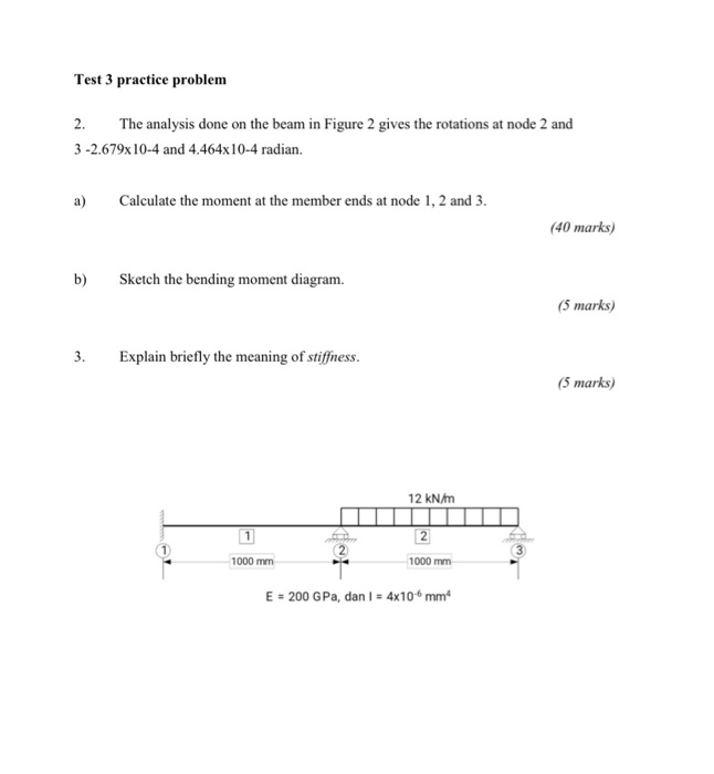 a) Using matrix flexibility method, analyze the beam | Chegg.com