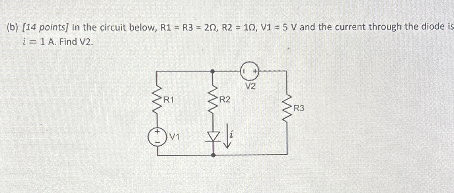 Solved (b) [14 ﻿points] ﻿In the circuit below, | Chegg.com
