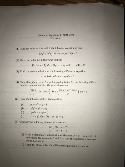 Solved (b) Using the substitution in (a) above solve the | Chegg.com