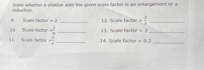 Solved State whether a dilation with the given scale factor | Chegg.com