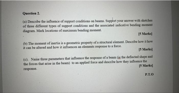 Solved (a) Describe the influence of support conditions on | Chegg.com