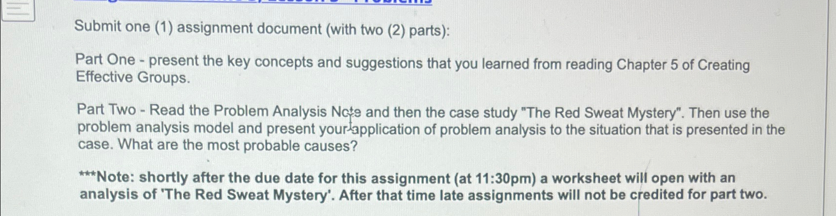 Solved Submit one (1) ﻿assignment document (with two (2) | Chegg.com