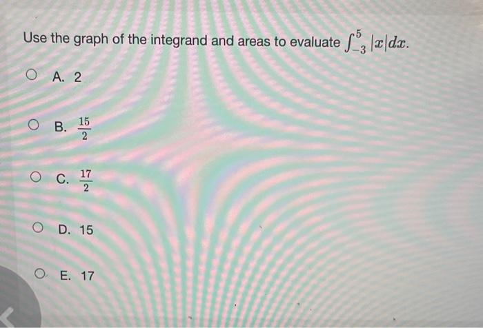 Solved Use the graph of the integrand and areas to evaluate | Chegg.com