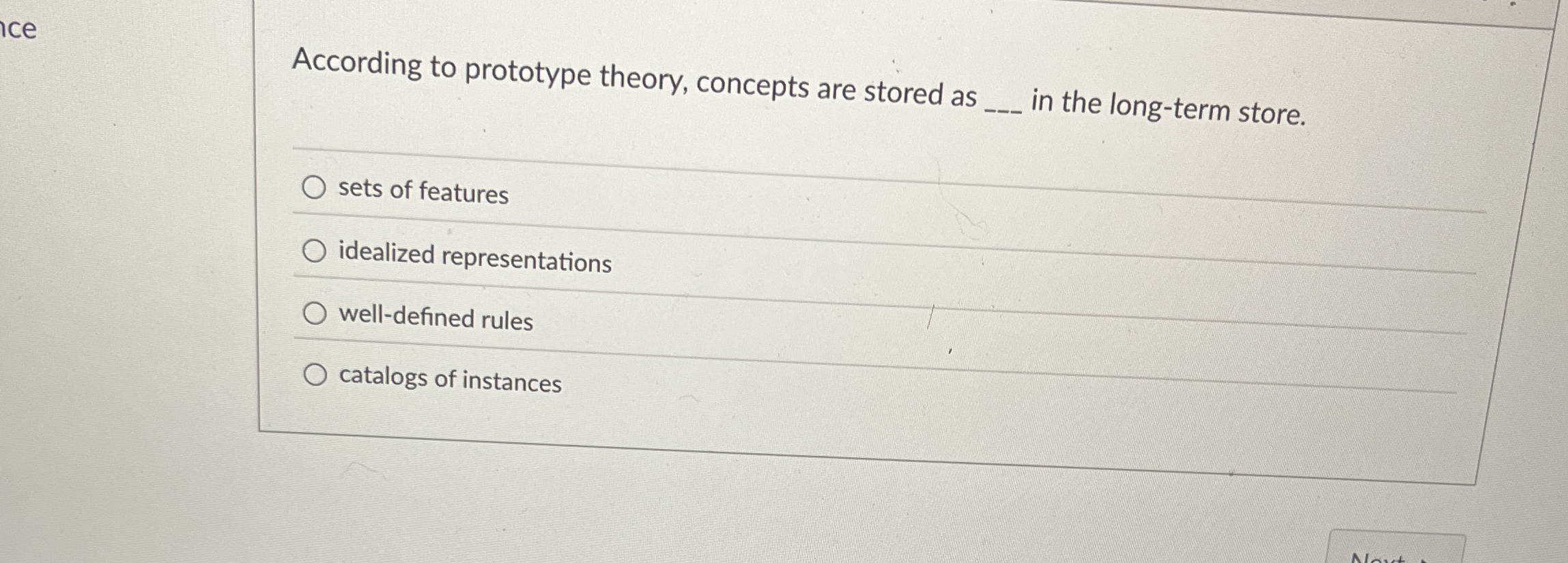 Solved According to prototype theory, concepts are stored | Chegg.com