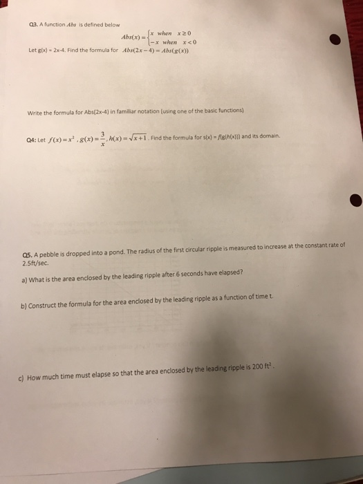 Solved 03. A function Abs is defined below * when x 20 | Chegg.com