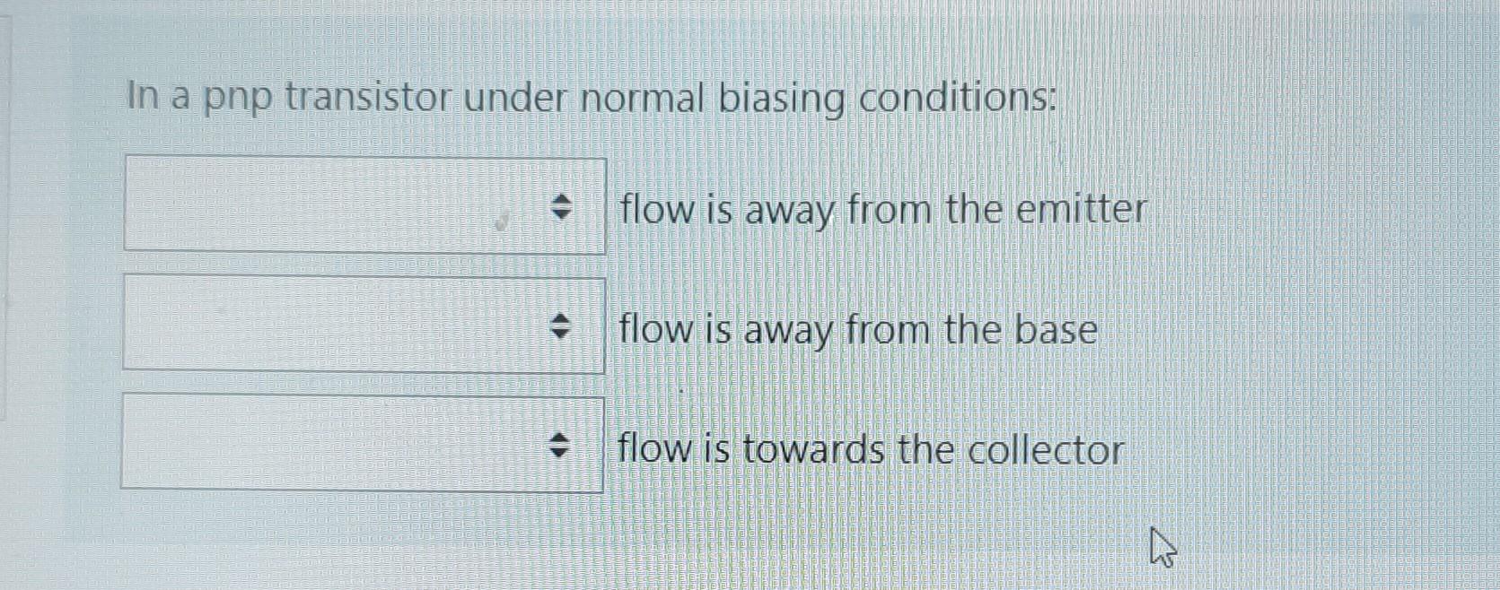 Solved In a pnp transistor under normal biasing conditions: | Chegg.com