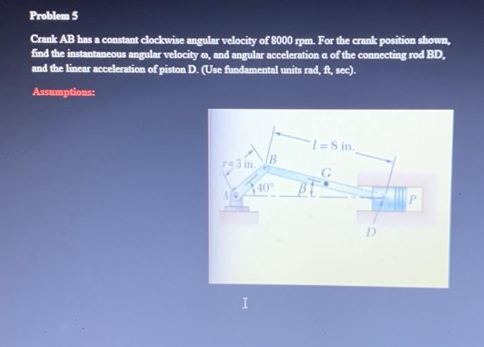 Solved Crank Ab Has A Constant Clockwise Angular Velocity Of