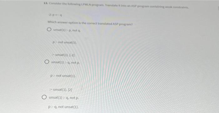 Solved 12. Consider the following LPMLN with two object | Chegg.com