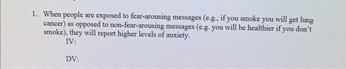 1. When people are exposed to fear-arousing messages | Chegg.com