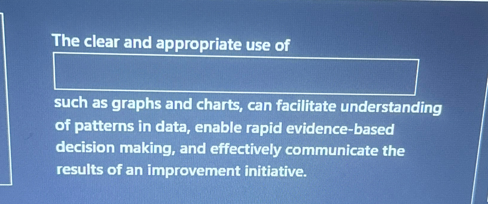 Solved The clear and appropriate use ofsuch as graphs and | Chegg.com