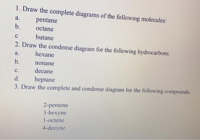 Solved 1. Draw the complete diagrams of the following | Chegg.com