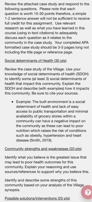 Review the attached case study and respond to the | Chegg.com