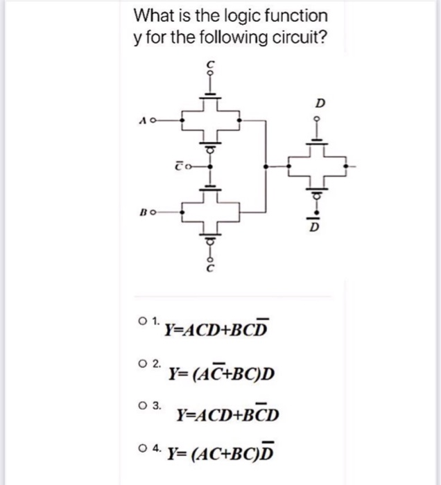 Solved What is the logic function y for the following | Chegg.com