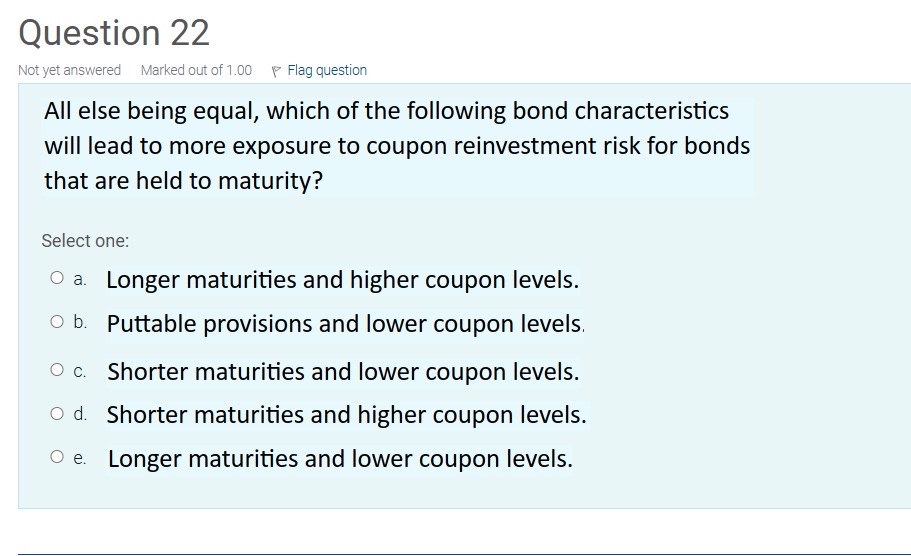 Solved Question 22Not yet answeredMarked out of 1.00Flag | Chegg.com