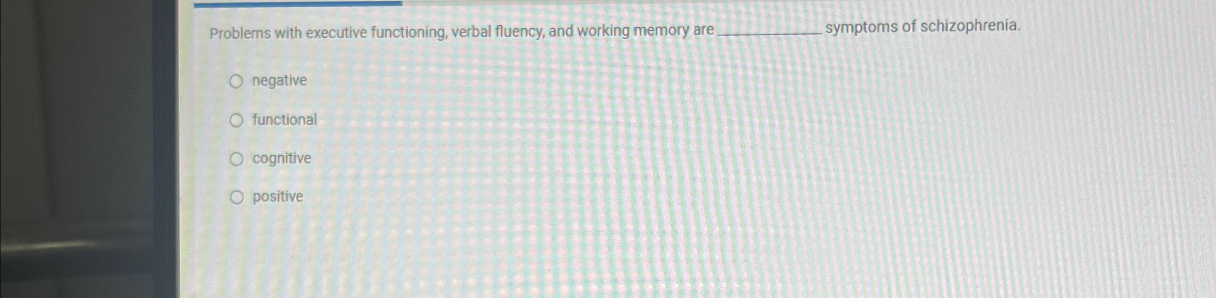 Solved Problems with executive functioning, verbal fluency, | Chegg.com