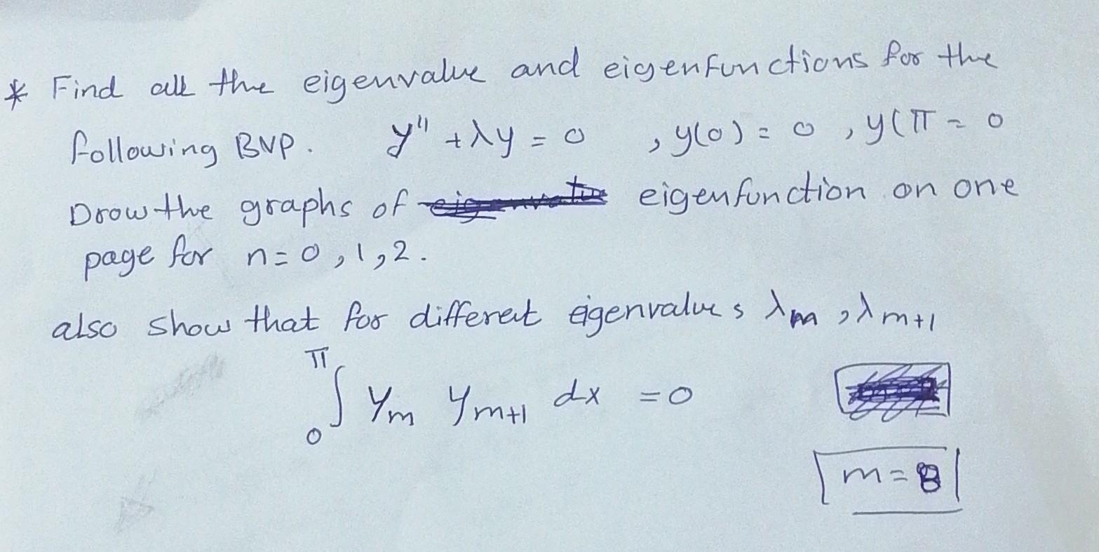 * Find all the eigenvalue and eigenfunctions for the | Chegg.com