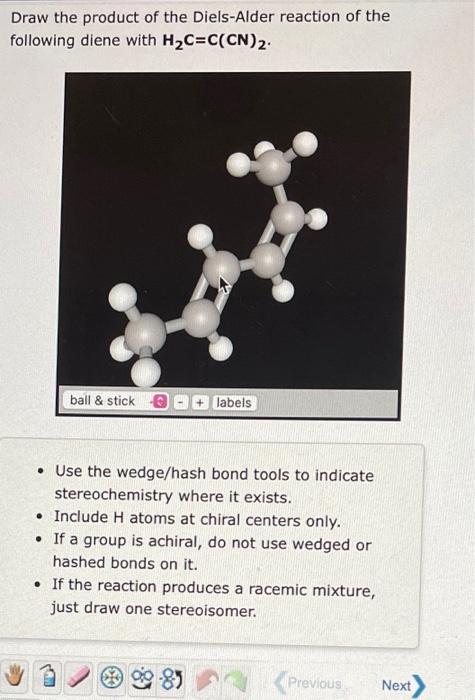 Solved Draw the product of the Diels-Alder reaction of the | Chegg.com