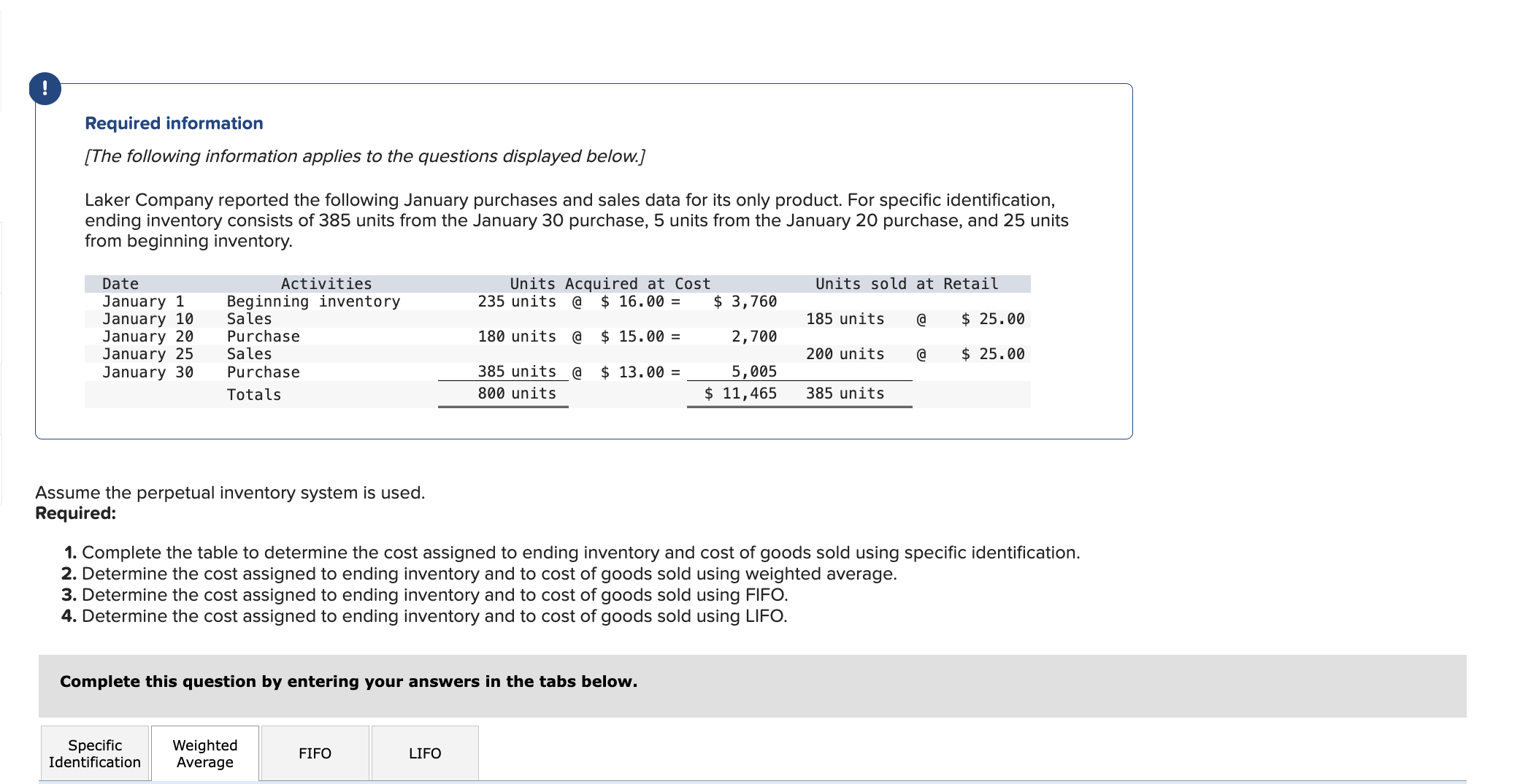 Solved expert Required information[The following information | Chegg.com