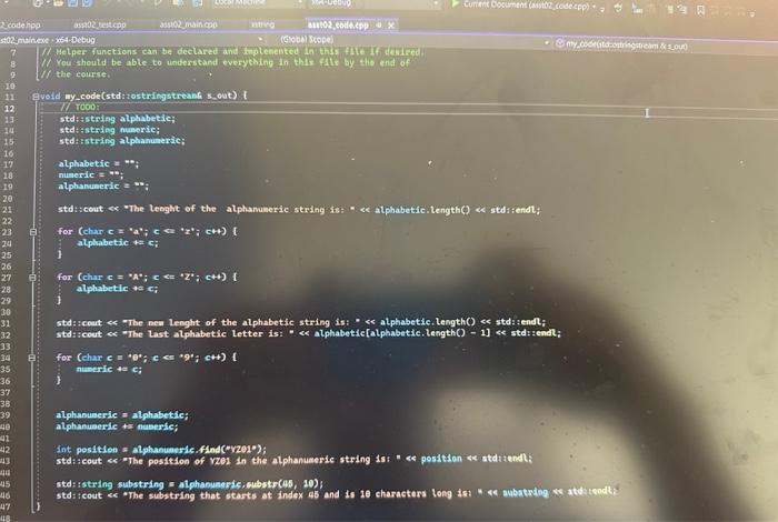 Solved Inside the my_code () function, define three string | Chegg.com