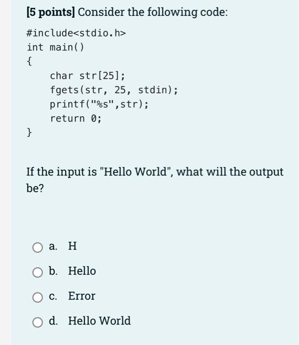 Solved [5 points) Consider the following code: #include int | Chegg.com