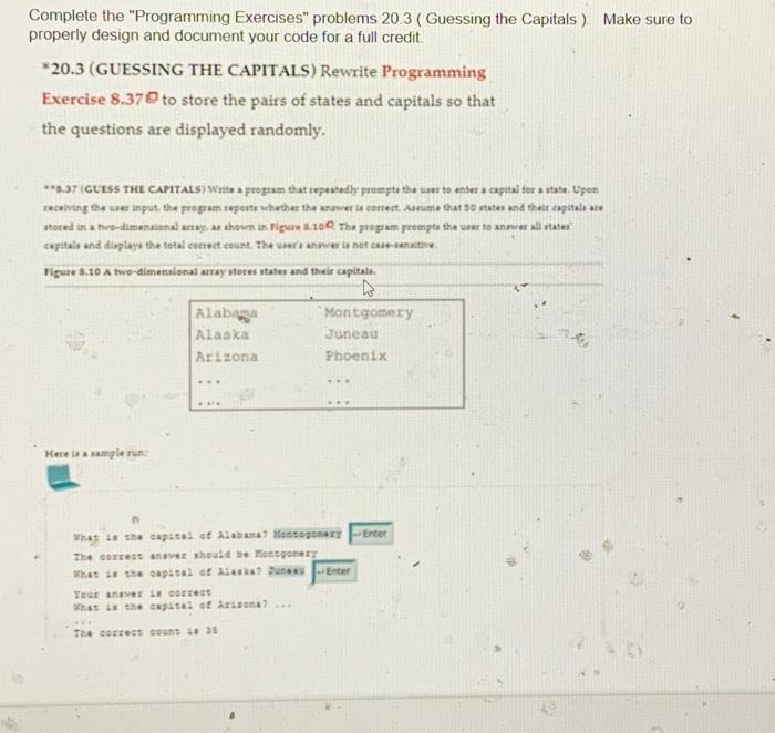 Solved Complete the "Programming Exercises" problems 20.3 | Chegg.com