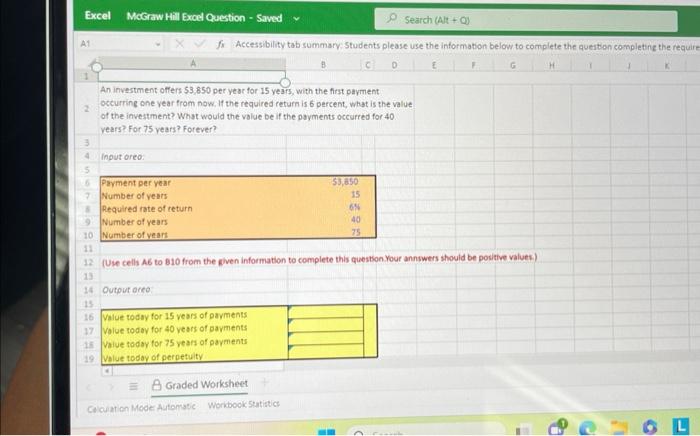 Solved Must be in Excel formula!!Excel formula only. Whole | Chegg.com