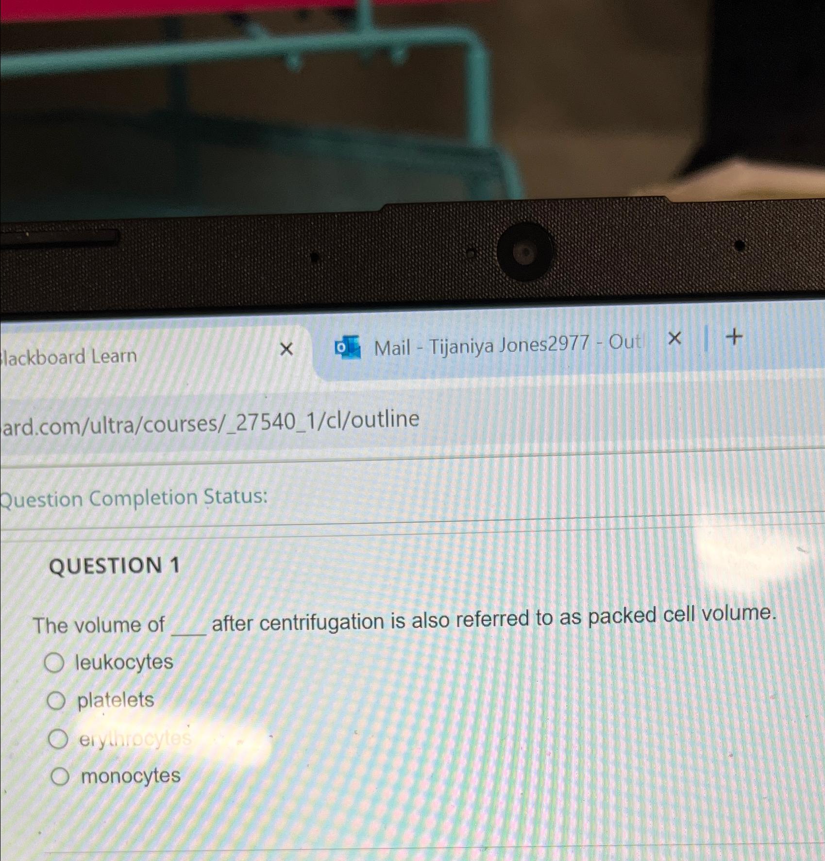 Solved lackboard LearnMail - ﻿Tijaniya Jones2977 - | Chegg.com