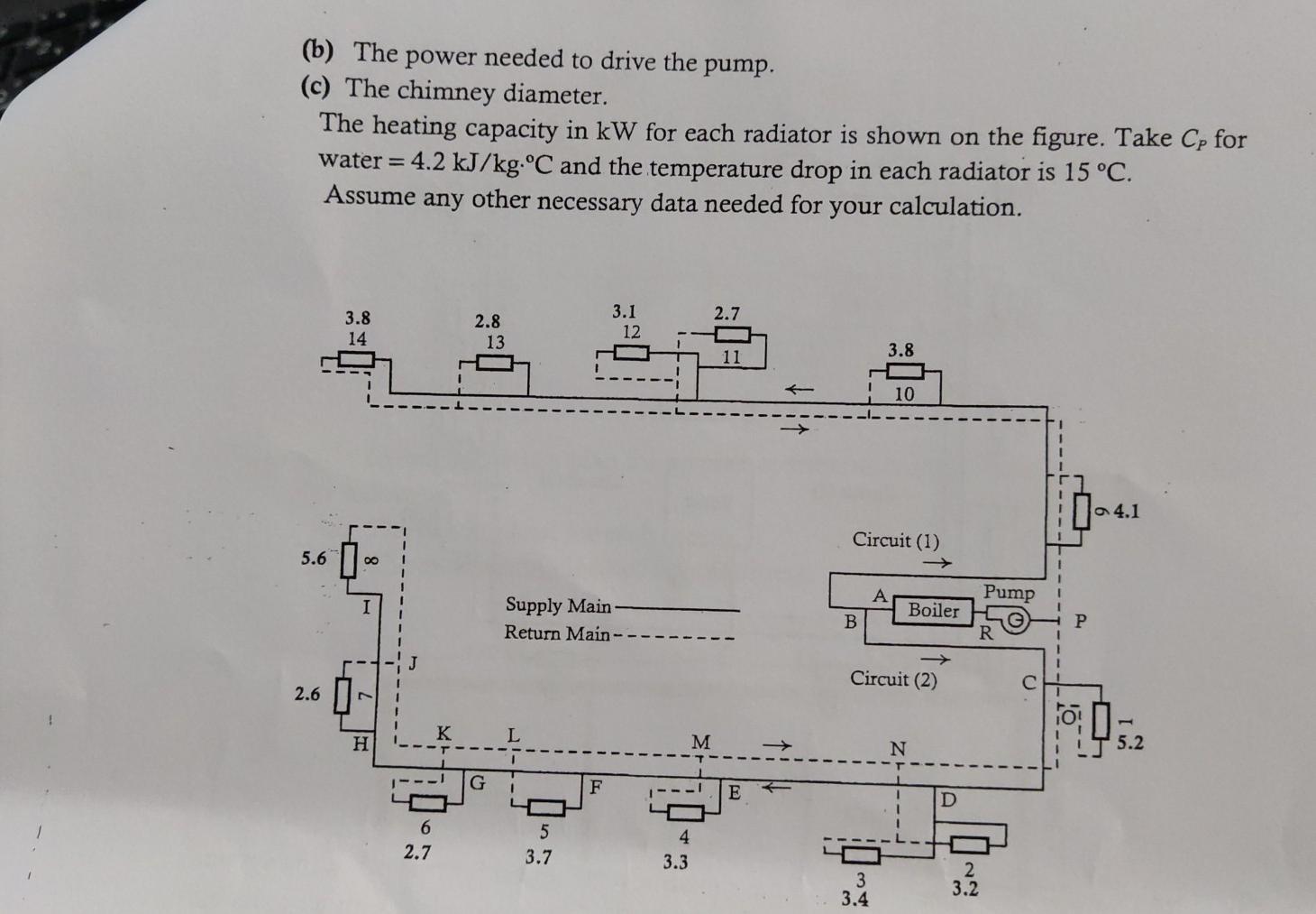Solved (7-11) The figure shows a two-pipe direct return | Chegg.com