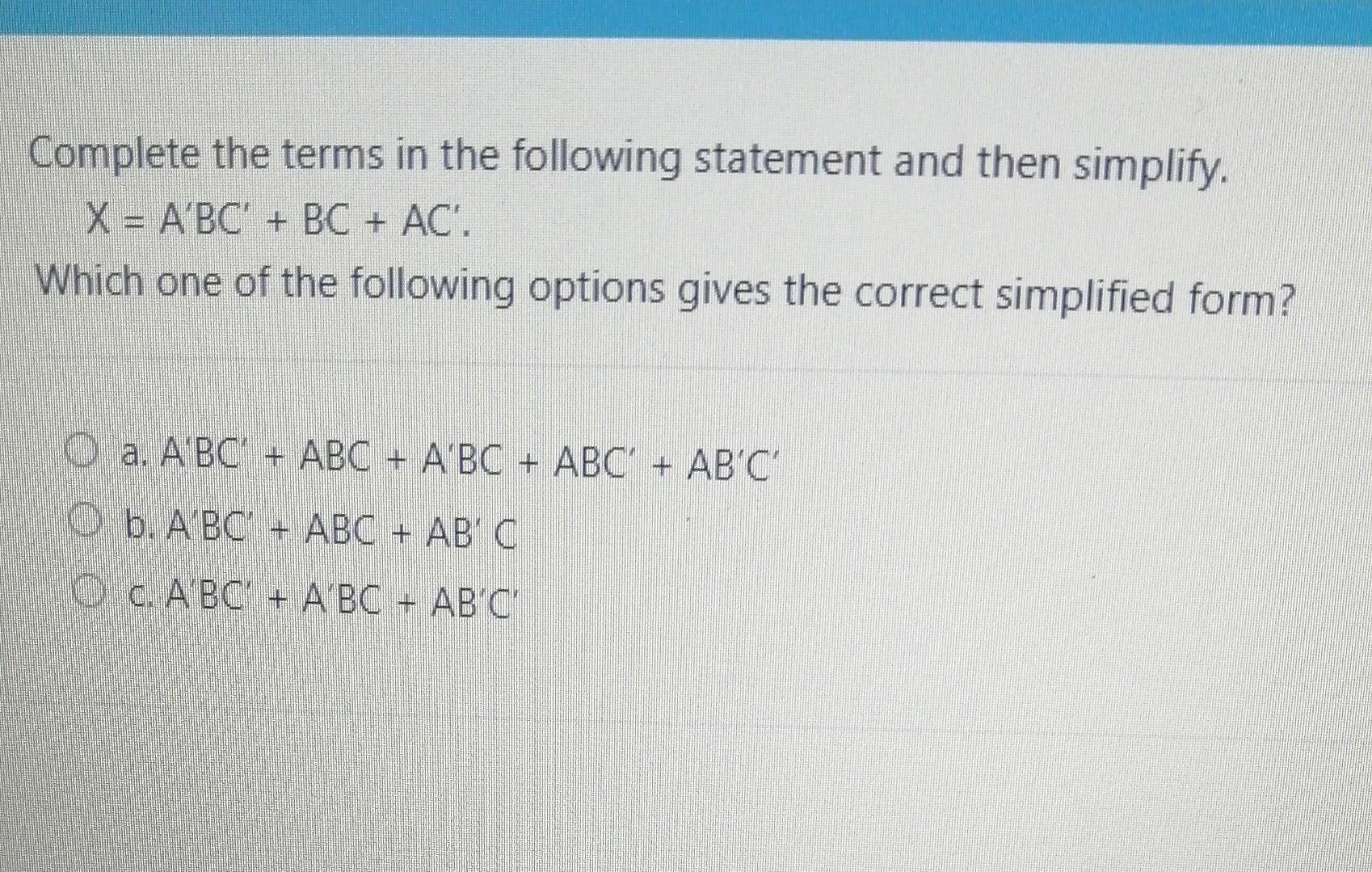 Solved Complete the terms in the following statement and | Chegg.com