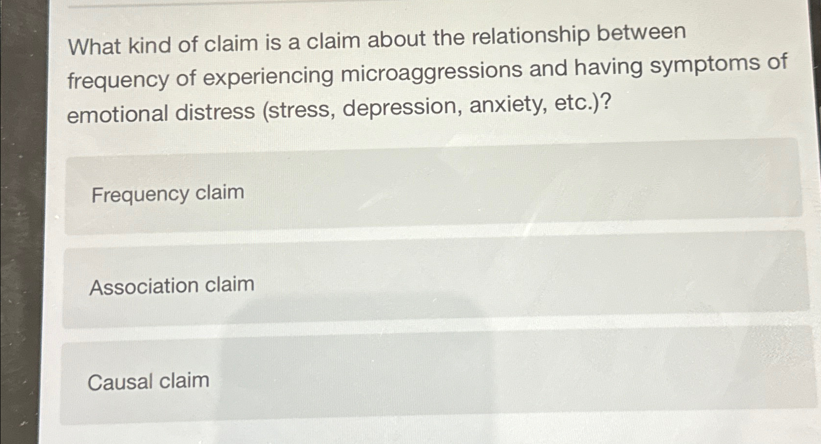 Solved What kind of claim is a claim about the relationship | Chegg.com