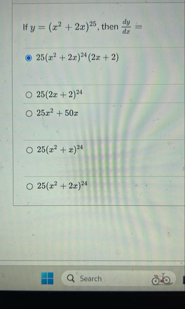 Solved If y=(x2 2x)25, ﻿then | Chegg.com