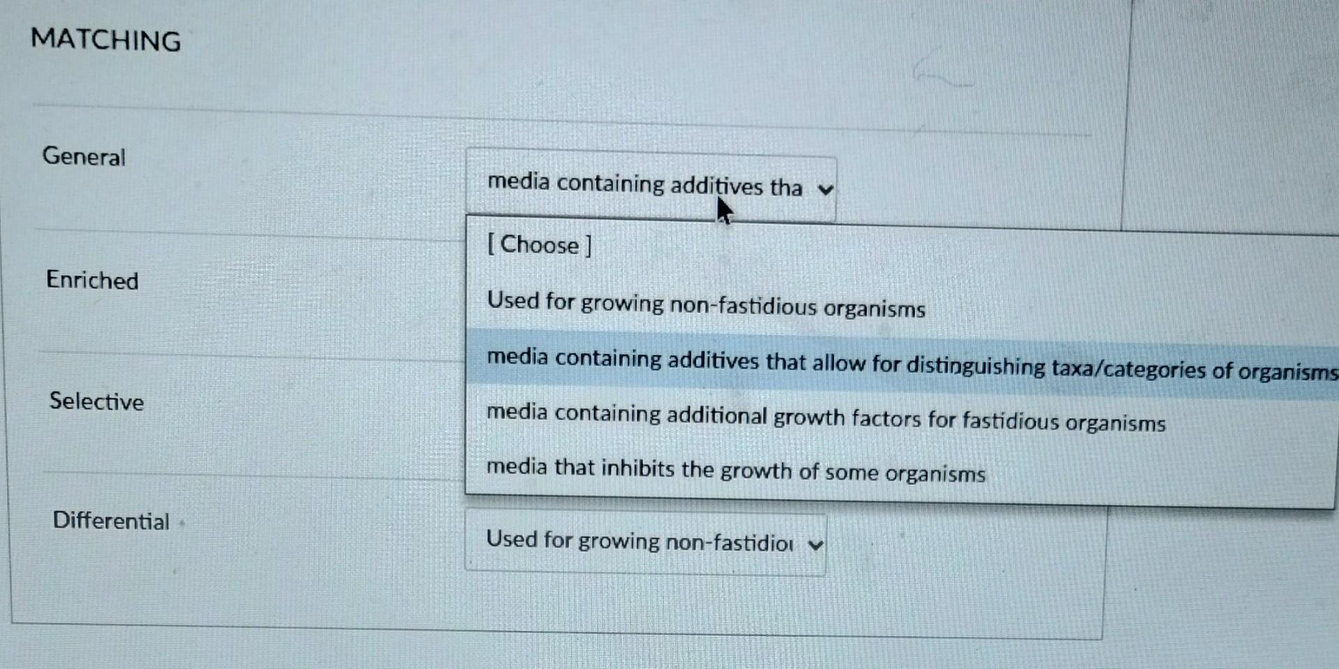 Solved General Enriched Selective Differential MATCHING | Chegg.com