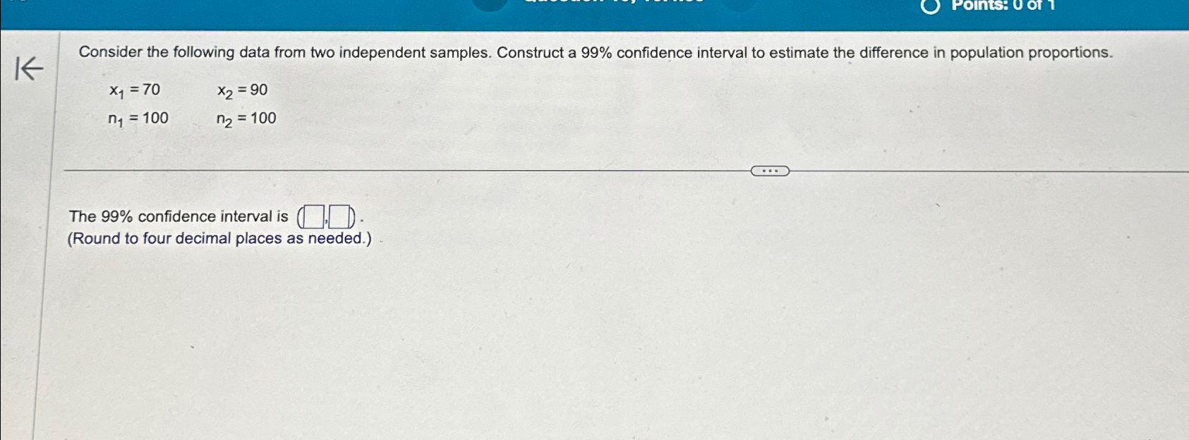 Solved Consider the following data from two independent | Chegg.com