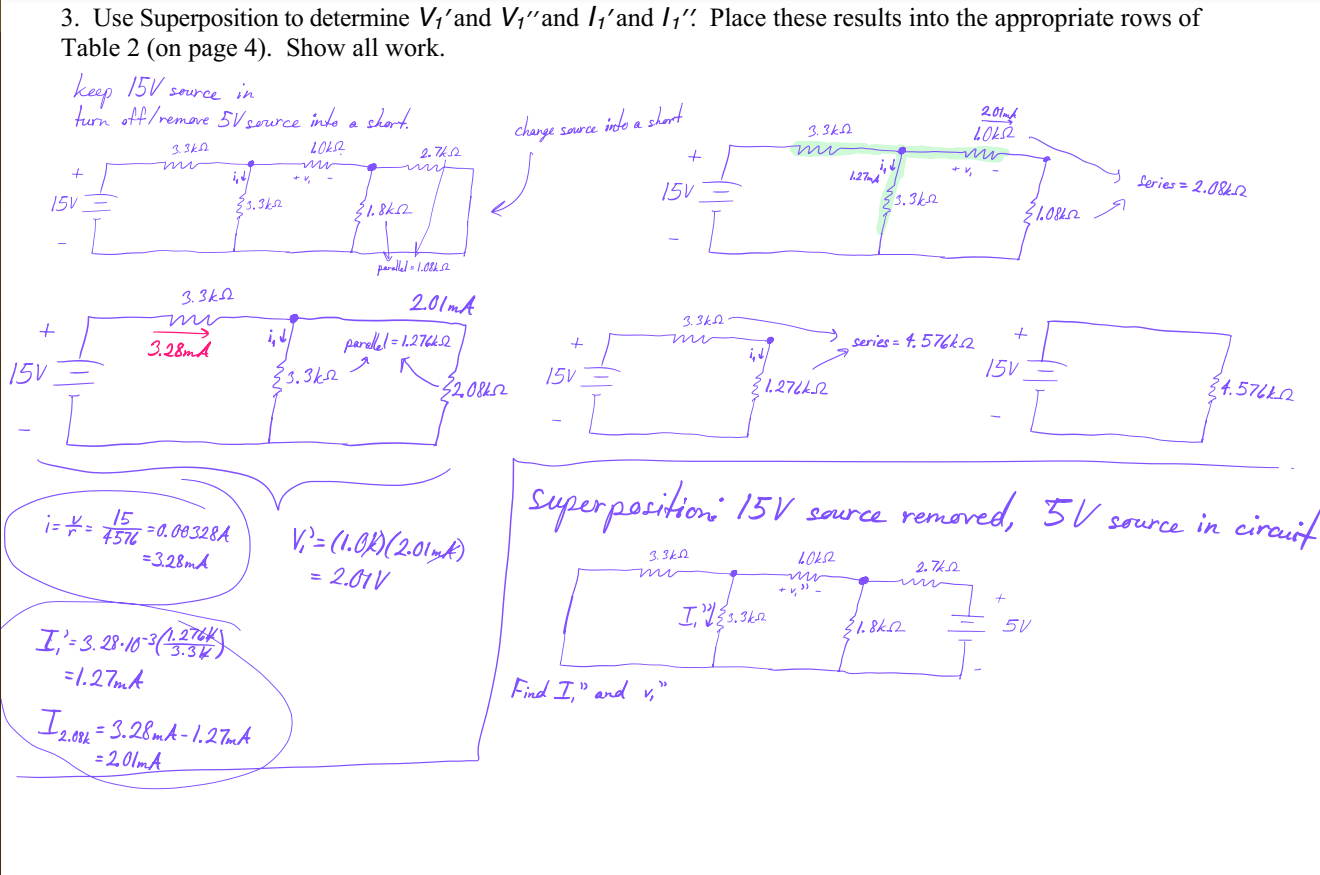 Solved Use Superposition to determine V 1 ' ﻿and V1'' ﻿and | Chegg.com