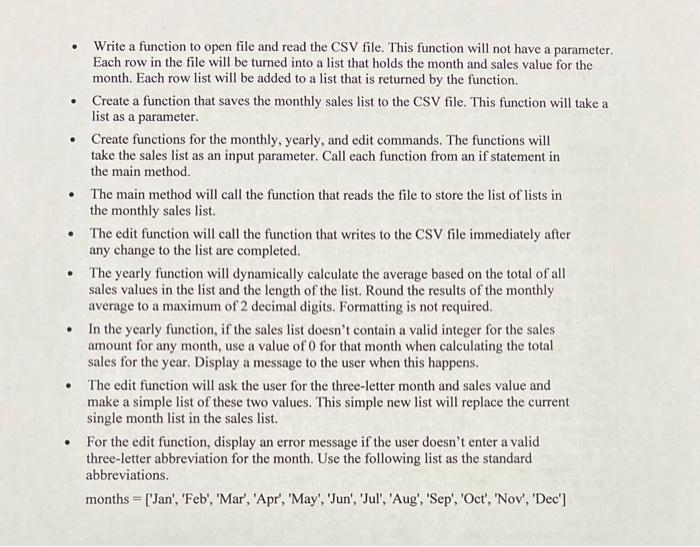 Solved Chapter 08 Monthly Sales Add exception handling to | Chegg.com