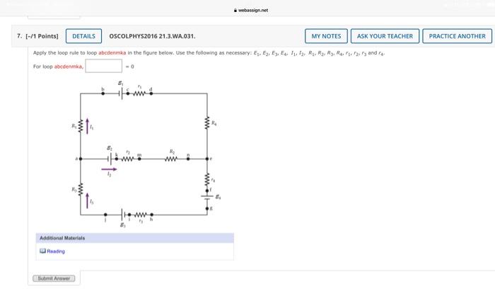 Solved Apply the loop rule to loop abcdenuka in the figure | Chegg.com