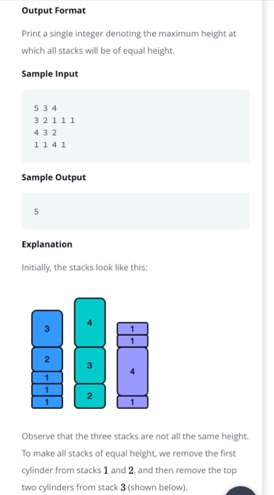 Solved You have three stacks of cylinders where each | Chegg.com