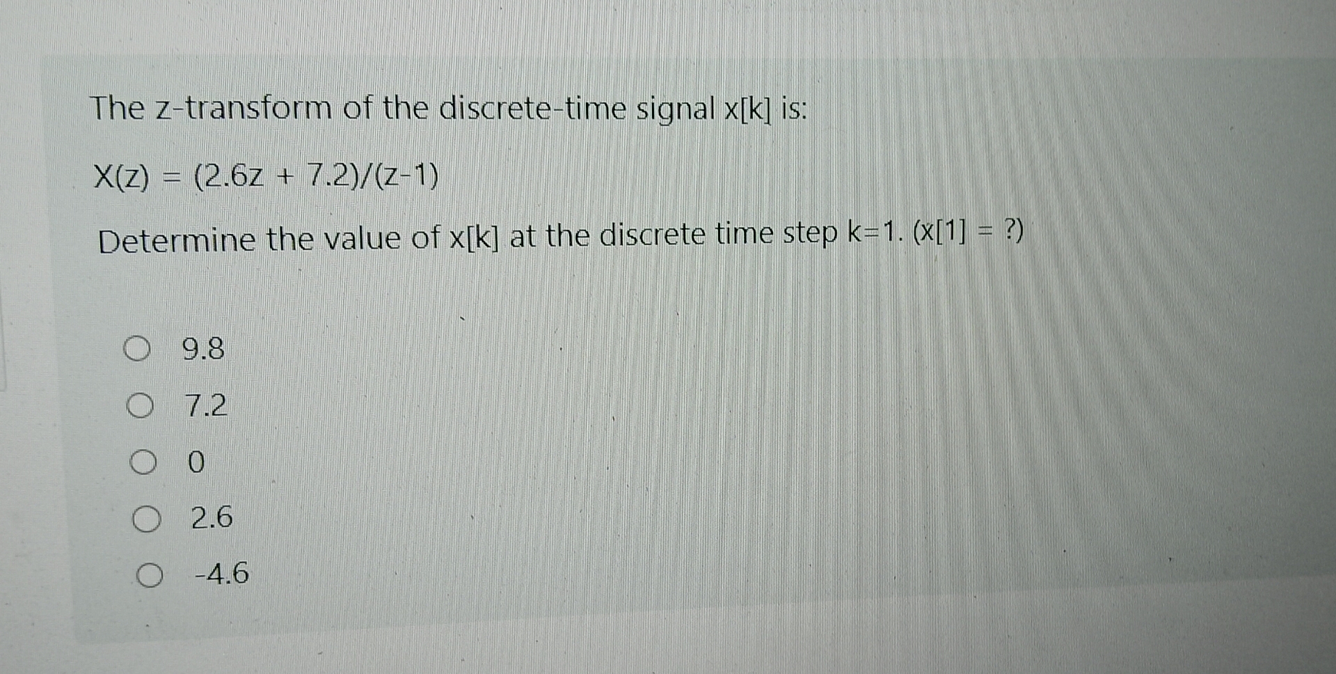 Solved The z-transform of the discrete-time signal x[k] | Chegg.com