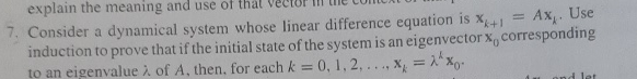 Solved Consider a dynamical system whose linear difference | Chegg.com