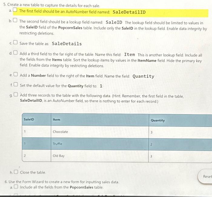 Solved 5. Create a new table to capture the details for each | Chegg.com