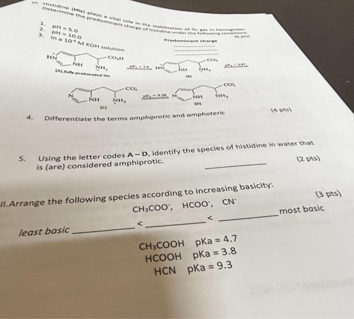 Solved 1. PH=5.0 3. PH=10.0 3. in a 10%MKOH solution rk1=2n | Chegg.com